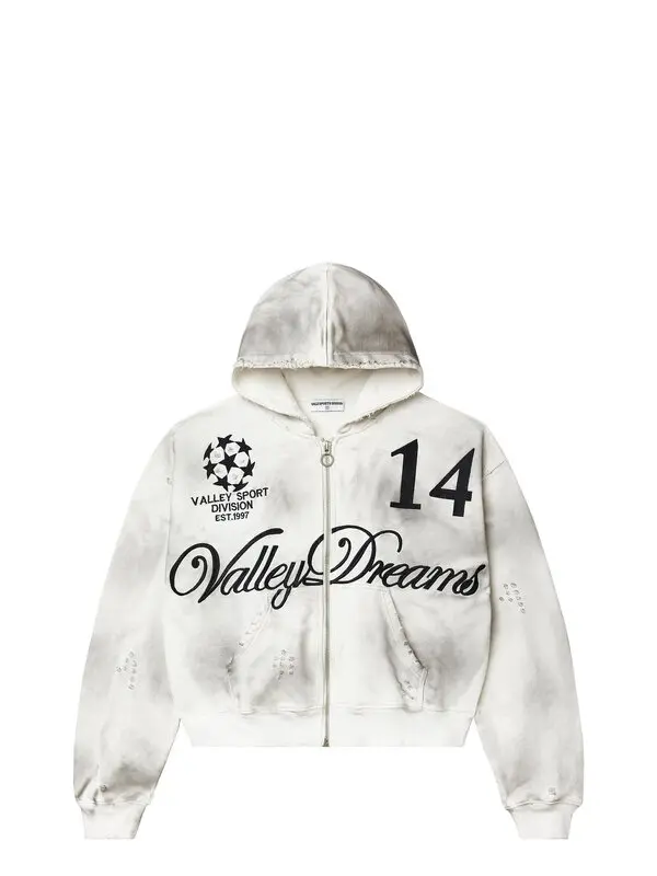VALE FOREVER 14 Zip Up Hoodie - White
