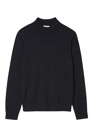 Sandro High-neck Regular-fit Wool Jumper - Midnight Blue