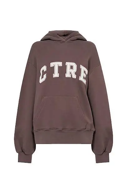 THE COUTURE CLUB Relaxed Fit Cotton-jersey Hoody - Brown