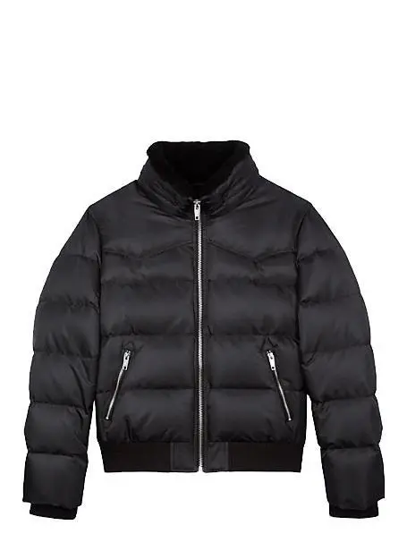 The Kooples Padded High-collar Down Jacket - Stone