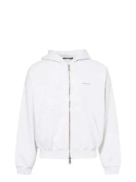 COLE BUXTON Mini Logo Relaxed-fit Hoodie - Light Grey Marl