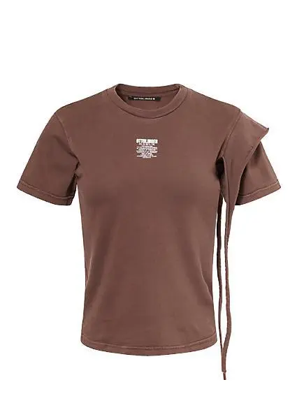 Ottolinger Logo-print Fitted Cotton-jersey T-shirt - Brown