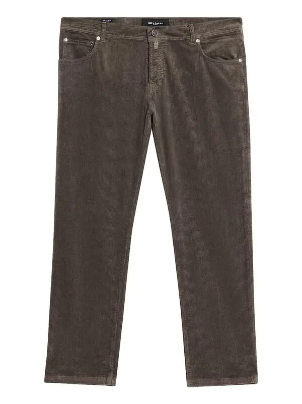Kiton Cotton And Cashmere Corduroy Pants - Brwn