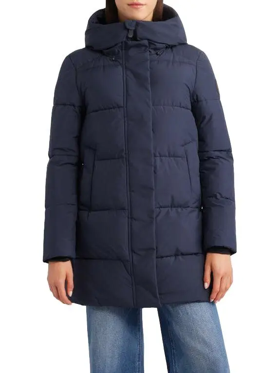 SAVE THE DUCK Bethany Waterproof Hooded Quilted Parka - Blue Black