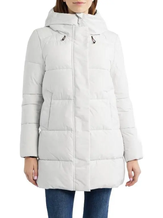 SAVE THE DUCK Bethany Waterproof Hooded Quilted Parka - Fog Grey