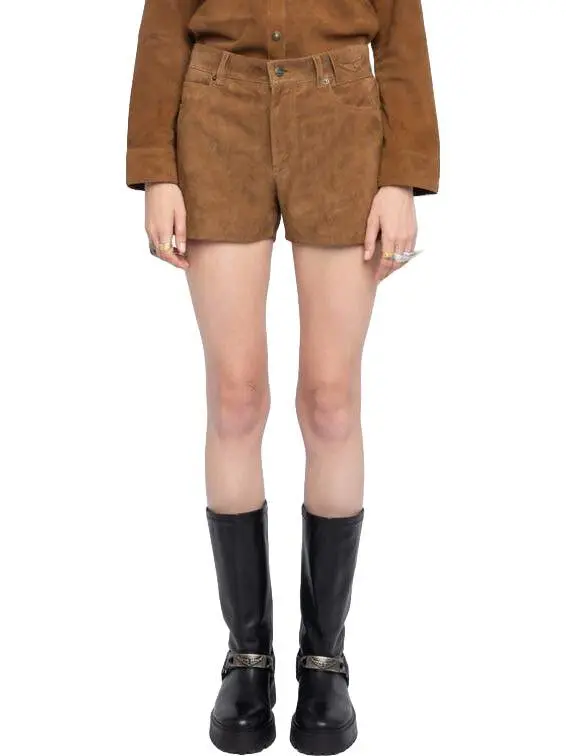 Zadig&Voltaire Sadys Suede Shorts - Daim