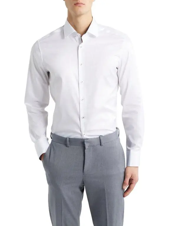 1863 BY ETERNA Slim Fit Asdf Non-iron Asdf Dress Shirt - White
