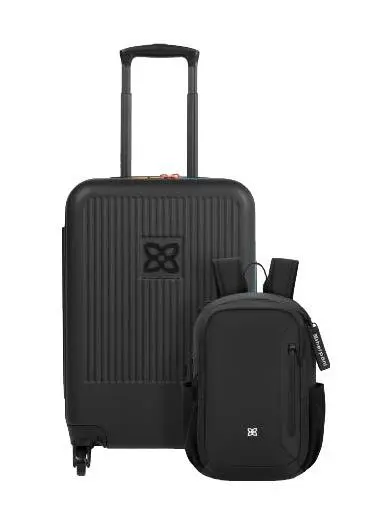 SHERPANI 2-piece Getaway Travel Backpack & Meridian Carry-on Luggage Set - Raven/chromatic