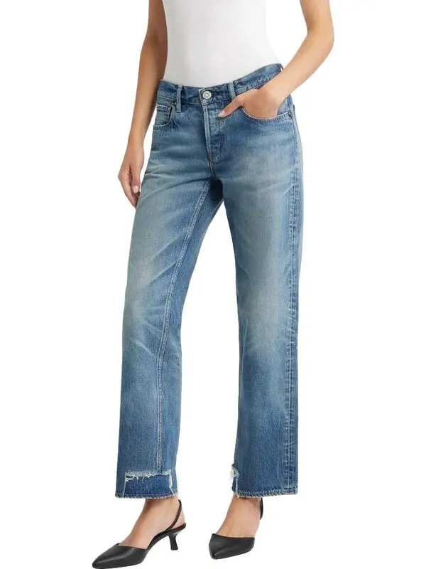 Moussy Vintage Maytown Low-rise Straight Leg Jeans - Blue