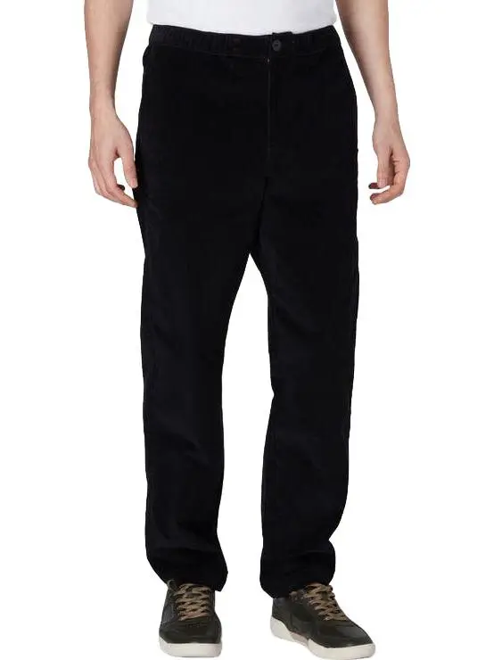 Paul Smith Flat Front Drawstring Corduroy Pants - Black