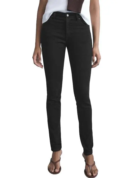 Mango Mid-rise Skinny Jeans - Black Denim