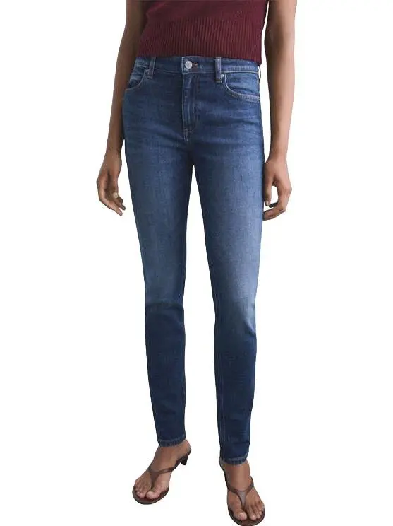 Mango Mid-rise Skinny Jeans - Dark Blue