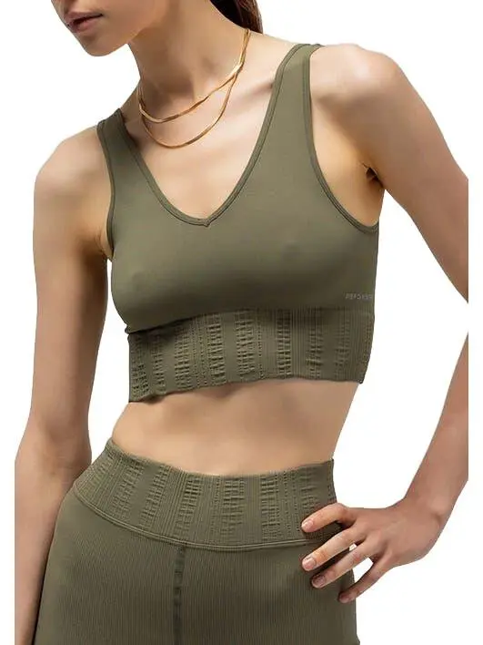 REFORMER The V-neck Sports Bra - Olive