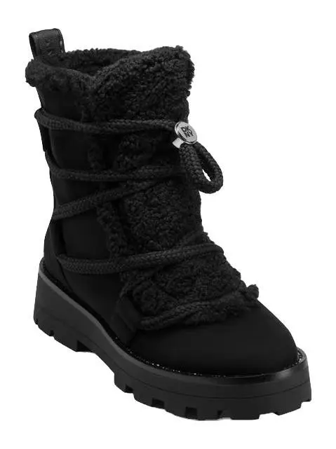 Dkny Faux Shearling Lug Sole Bootie - Black