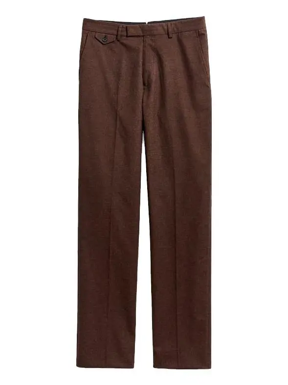 Billy Reid Flat-front Flannel Dress Trousers - Chocolate Heather