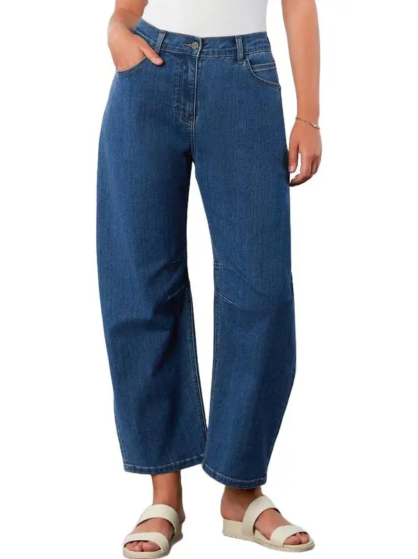 HINT OF BLU Valerie High-waist Ankle Barrel Jeans - Good Blue