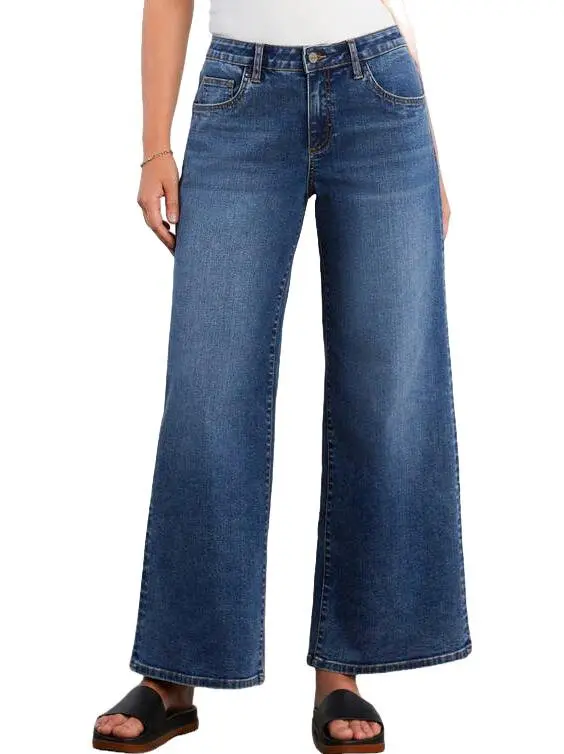 HINT OF BLU Relaxed Wide Leg Jeans - Shine Blue