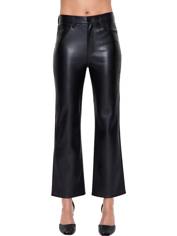 PISTOLA Ally Faux Leather Bootcut Trousers - Onyx