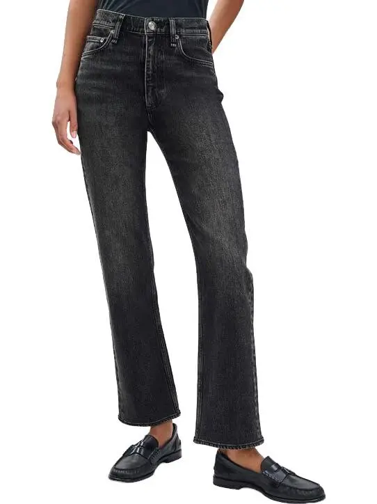 Rag & Bone Harlow Mid-rise Straight Leg Ankle Jeans - Cinder
