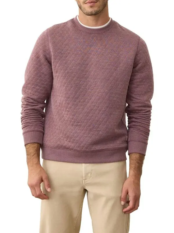 Marine Layer Corbet Quilted Crewneck Sweatshirt - Plum Steel
