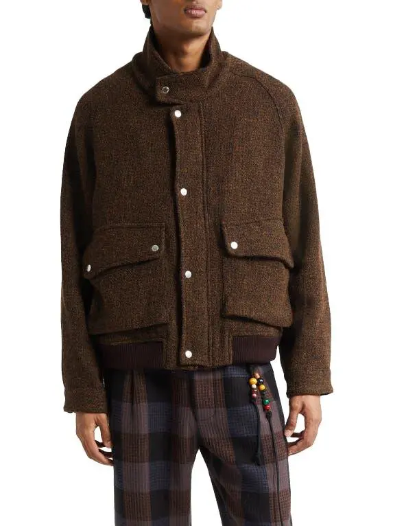SONG FOR THE MUTE Wool-blend Flight Jacket - Brown