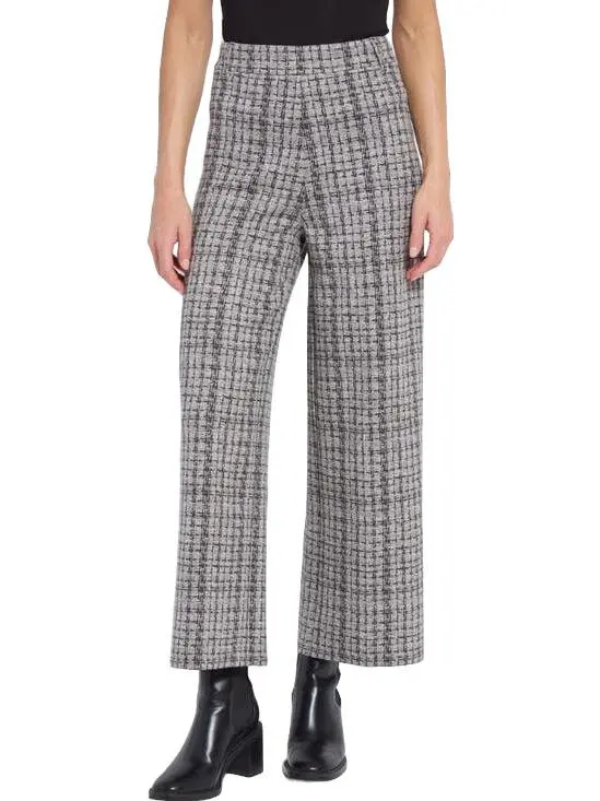Lyssé Erin High Waist Wide Leg Tweed Pants - Lush Tweed Texture