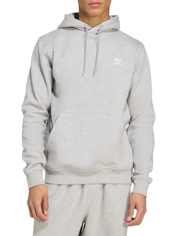 Adidas Originals By Alexander Wang Trefoil Essentials Pullover Hoodie - Medium Grey Heather/white