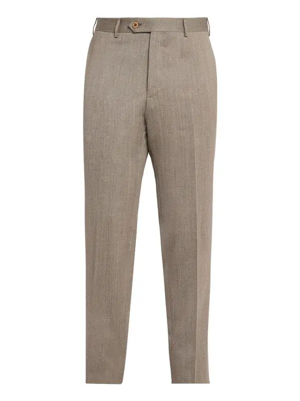 Zanella Parker Wool Twill Pants - Khaki