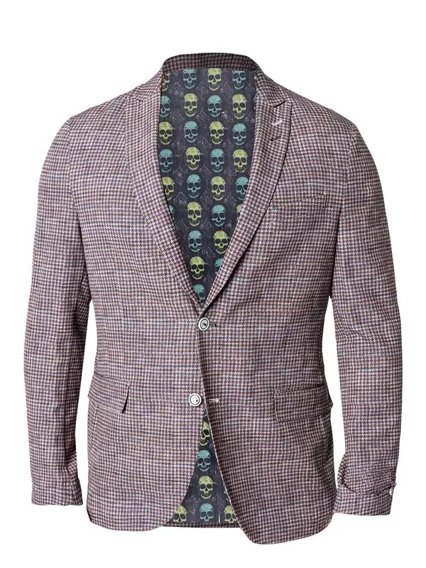 MACEOO Descartes Italian Houndstooth Unconstructed Blazer - Brown