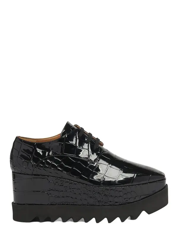 Stella McCartney Elyse Croc-embossed Platform Loafers - Black
