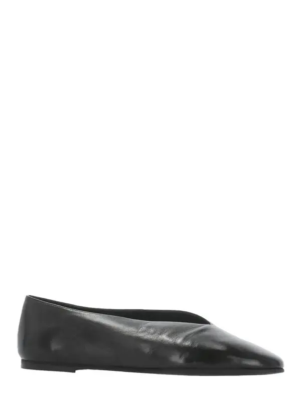 POEVE Leather Ballet Flats - Black