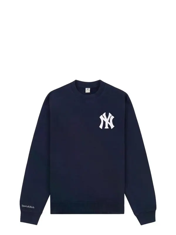 SPORTY & RICH Yankees Serif Crew-neck Sweatshirt - Blue