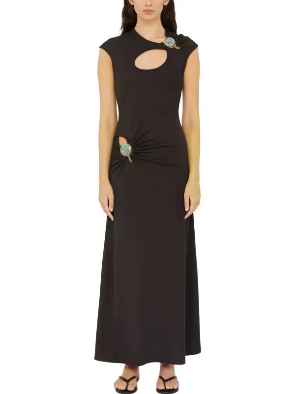 Christopher Esber Hollow Mineral Stone Maxi Dress - Black