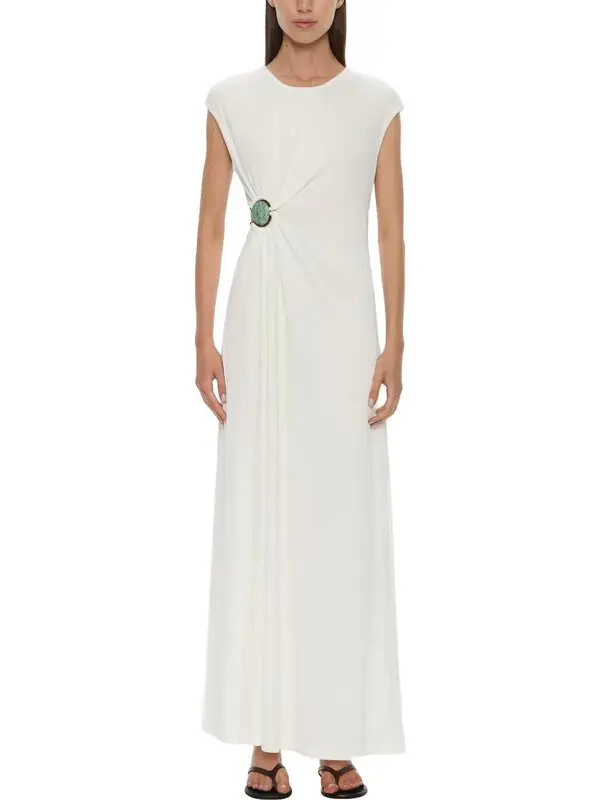 Christopher Esber Ruched Tank Maxi Dress With Stone Detail - White