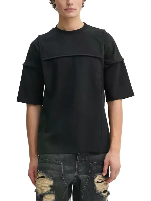 HELIOT EMIL Panelled-design Short-sleeve T-shirt - Black