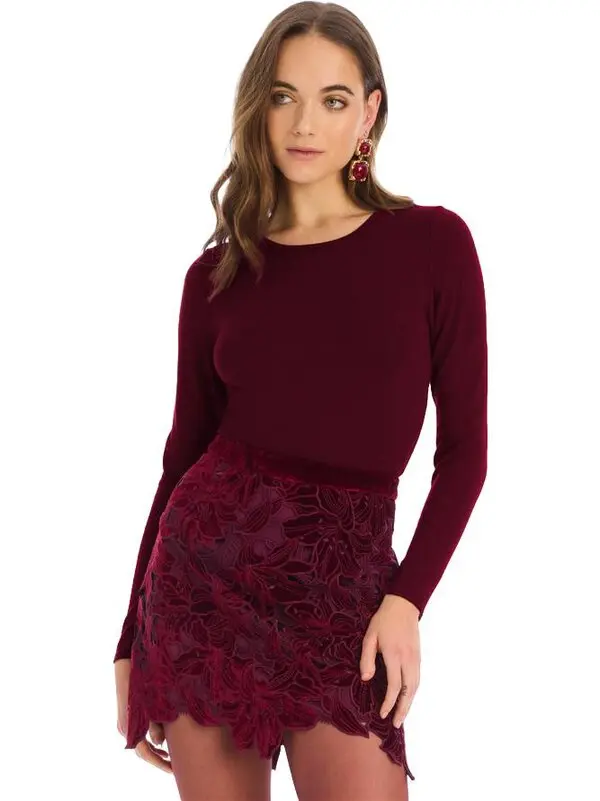 Allison Solid Rita Top - Burgundy