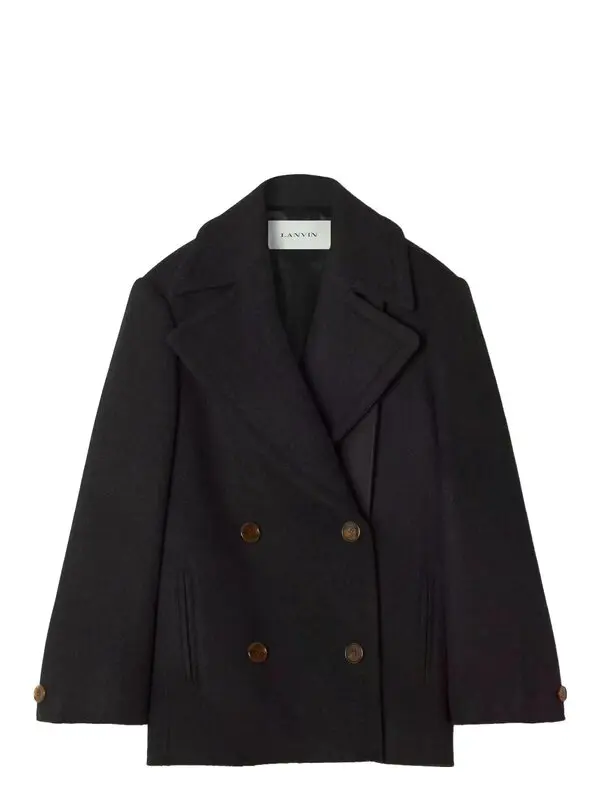 LANVIN Double-breasted Wool Jacket - Black