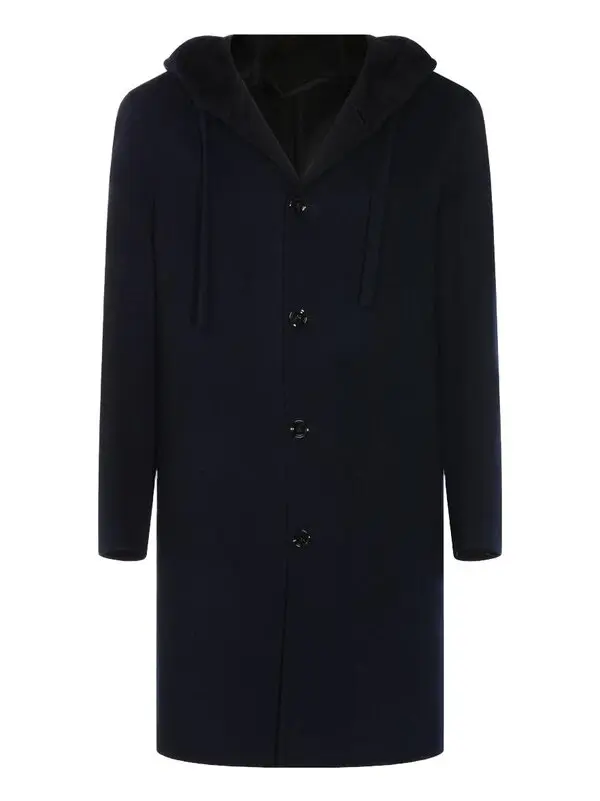 LARDINI Wool Coat - Blueblack