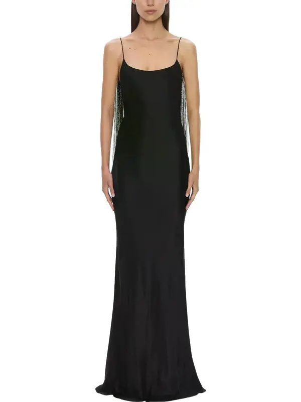 Christopher Esber Lattice Lace Silk Gown - Black