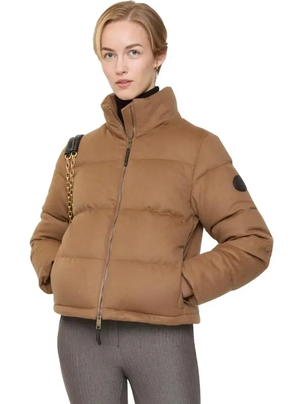 Burberry Cashmere Ambleside Puffer Jacket - Fawn Brown