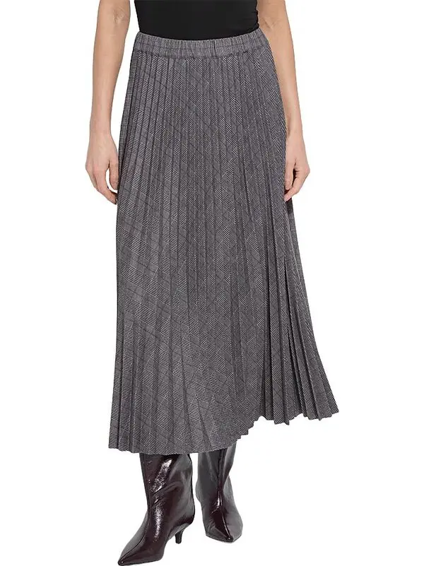 Lyssé Pierra Ponte Pleated Midi Skirt - London Glen Plaid