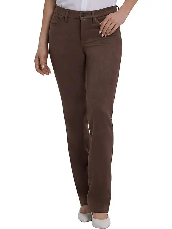 NYDJ Marilyn High Rise Straight Jeans - Coffee Bean
