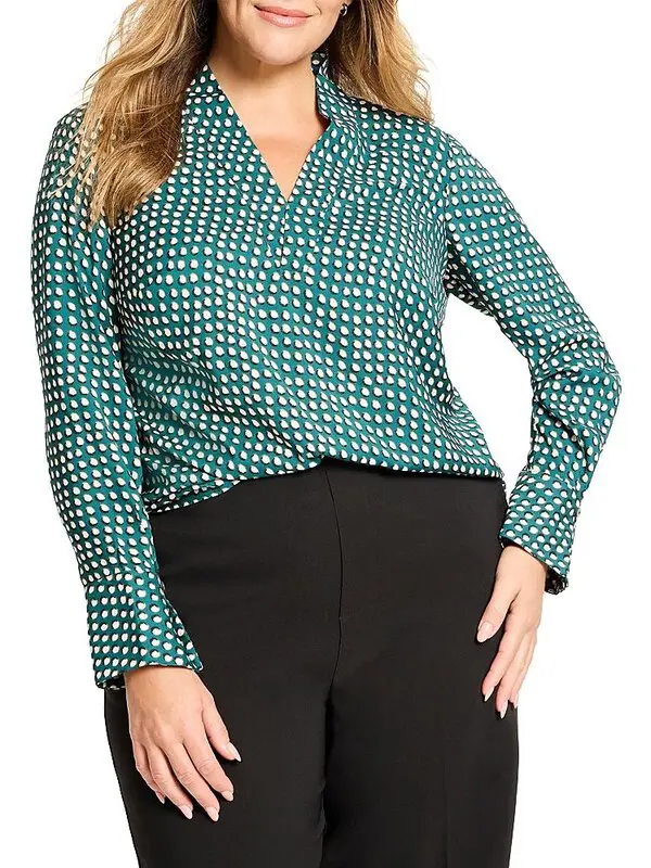 NIC+ZOE Shadow Dot Top - Green Multi