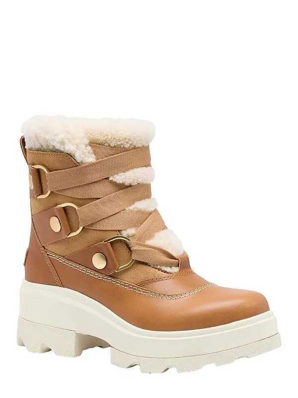 Sorel Shearling Trim Waterproof Boots - Tawny Buff/honey White