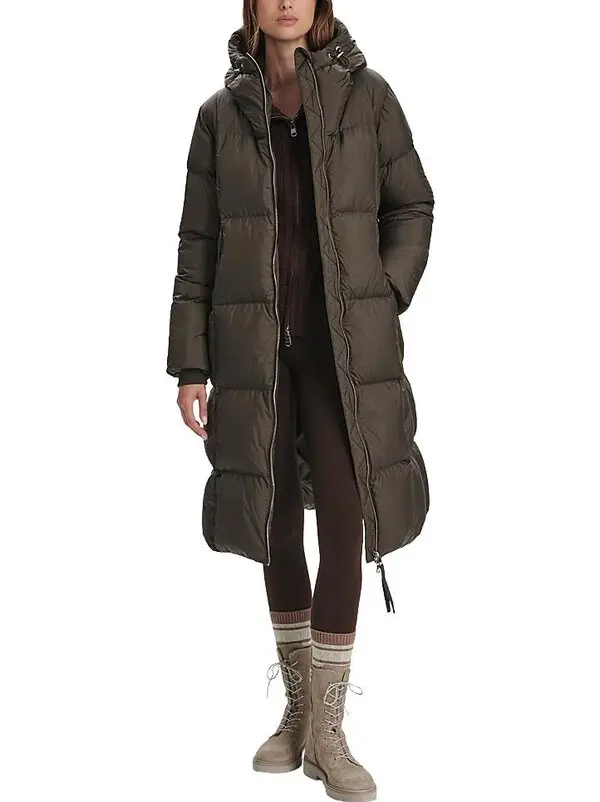 Varley Katya Long Down Puffer Coat - Dark Olive