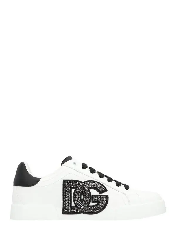 Dolce & Gabbana Portofino Leather Sneakers - White