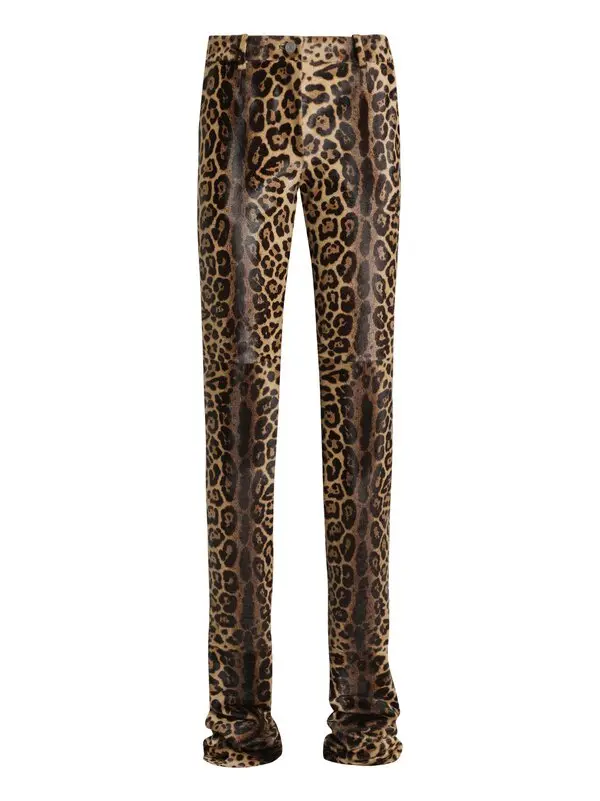 Dolce & Gabbana Leopard-print Calf Trousers - Multicolor