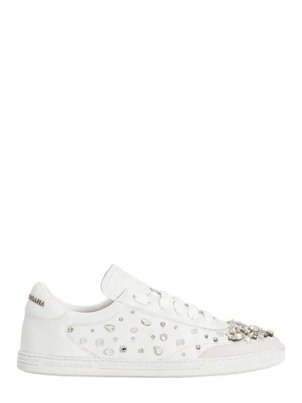 Dolce & Gabbana Calfskin Saint Tropez Light Sneakers - Cream