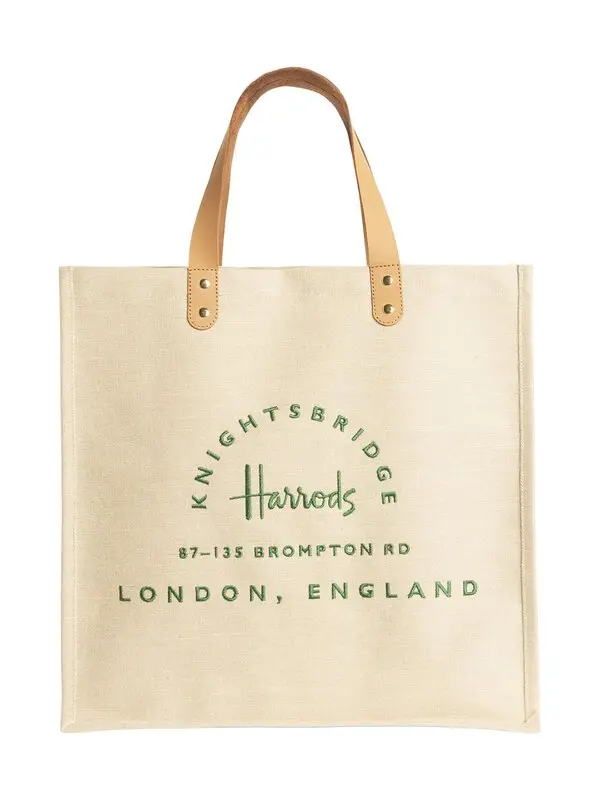 Harrods Jute And Cotton Shopper Bag - Neutral