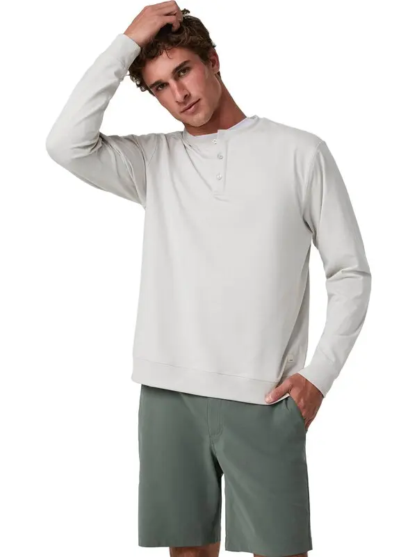 Vuori Long Sleeve Coronado Henley - Salt Heather